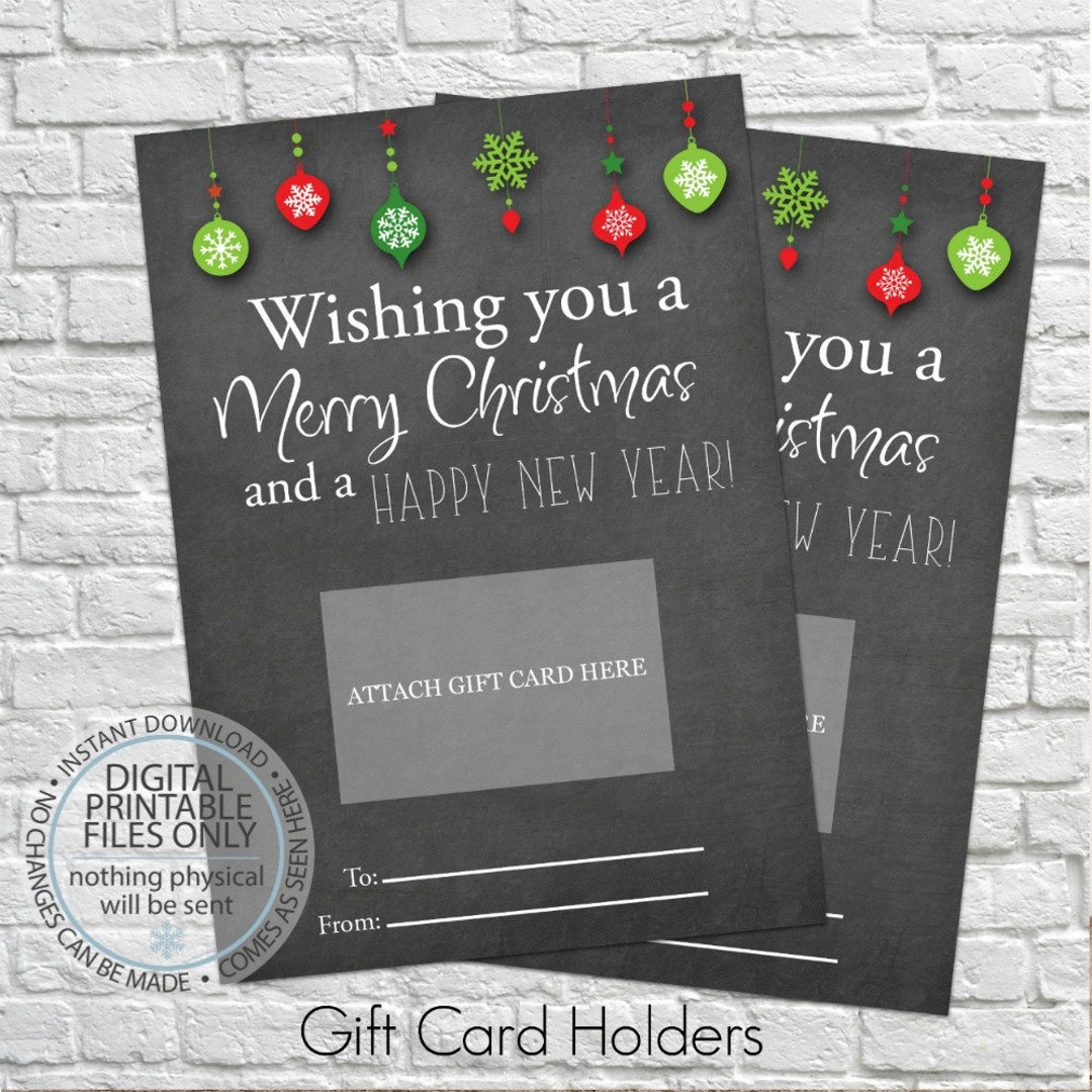 Printable Christmas Gift Card Holder, Thank You Gift Card Holders ...