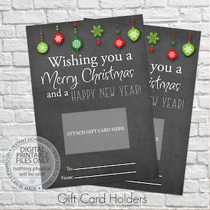Printable Christmas Gift Card Holder, Thank You Gift Card Holders ...