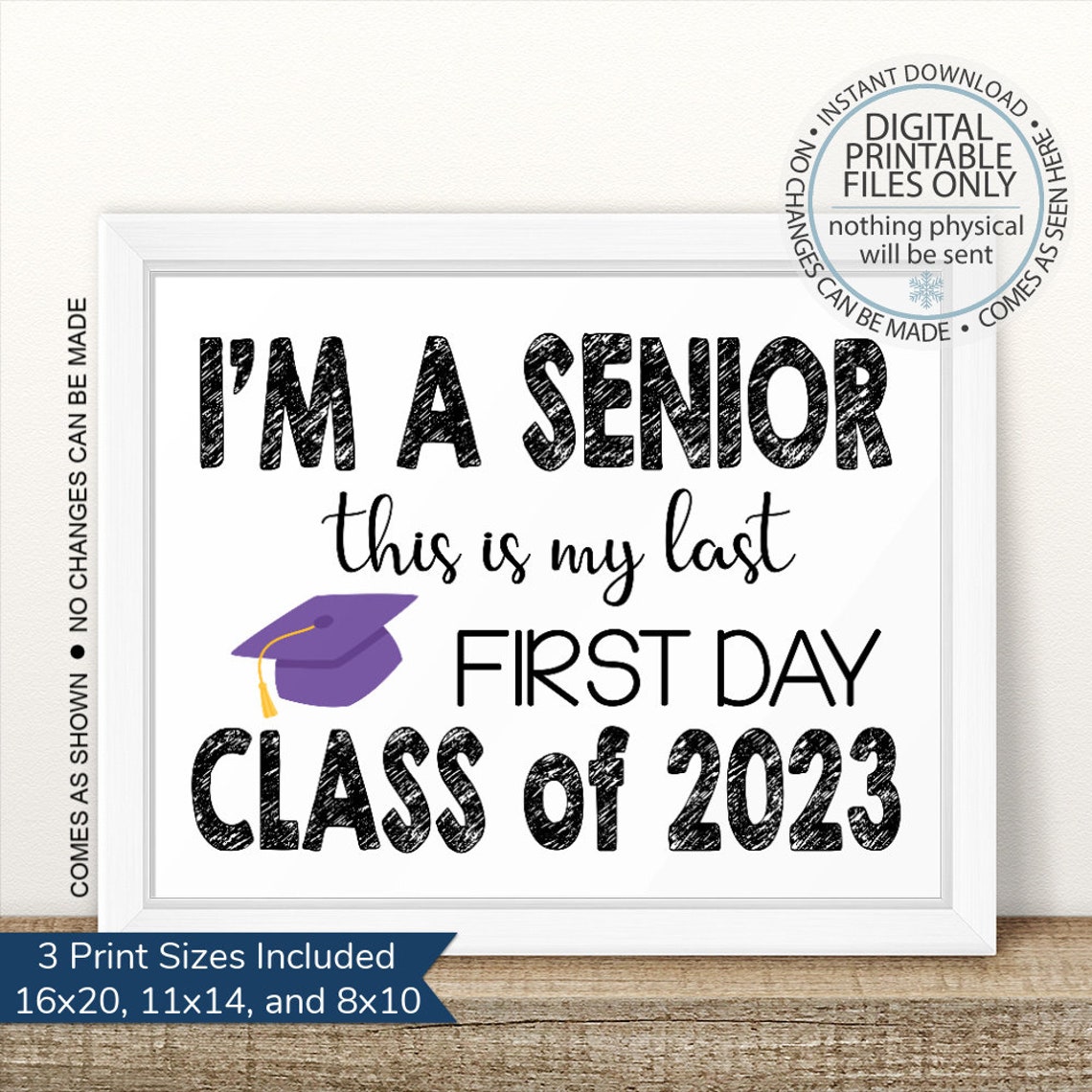I'm a Senior First Day of Senior Year Sign Printable - Etsy