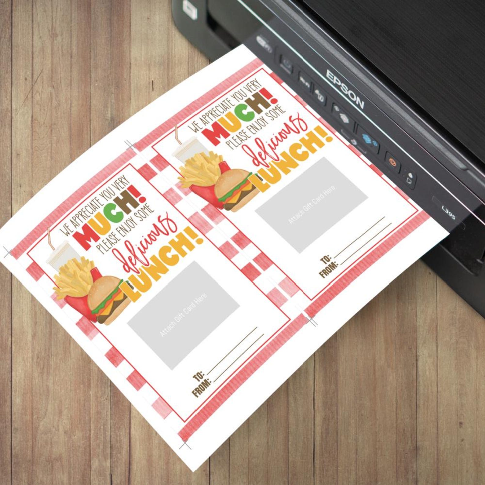 PRINTABLE Fast Food Gift Card Holder, Staff Employee Nurse, Teacher ...