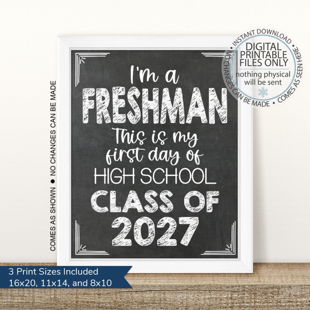 I'm a Freshman First Day of Freshman Year Printable - Etsy