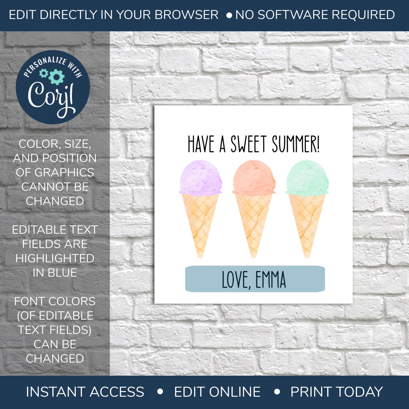 EDITABLE Have a Sweet Summer Tag End of School Year Tag - Etsy