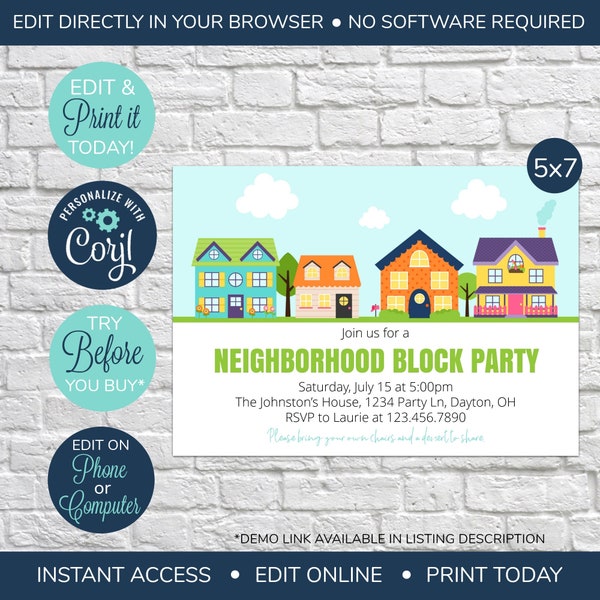 Neighbor Open House Invitation - Etsy