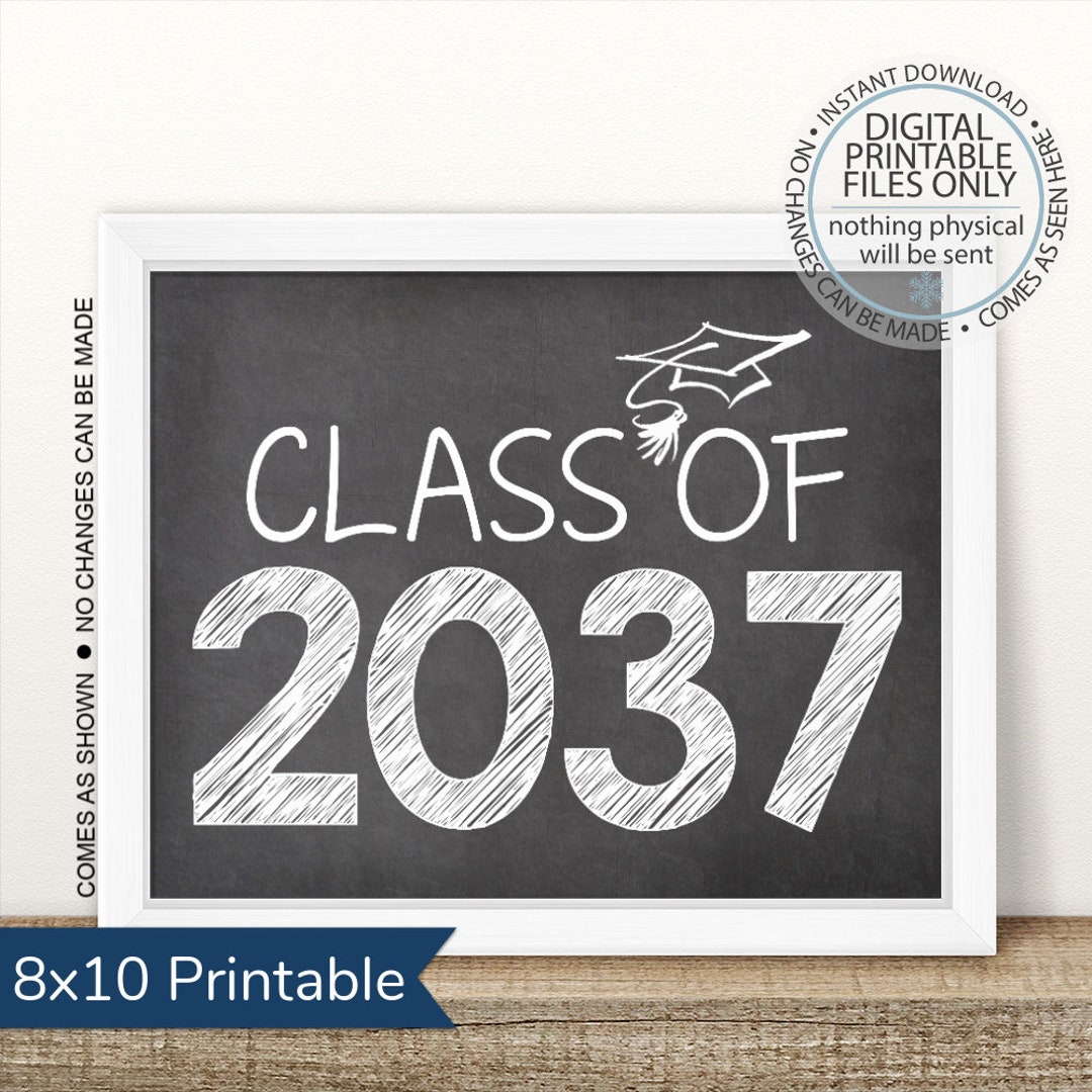 Printable Class of 2037 Graduation Sign, Senior Pictures Photo Prop ...
