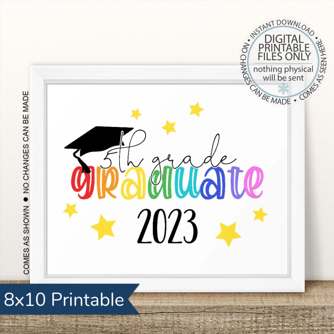 Printable 5th Grade Graduation Sign Printable Last Day of - Etsy
