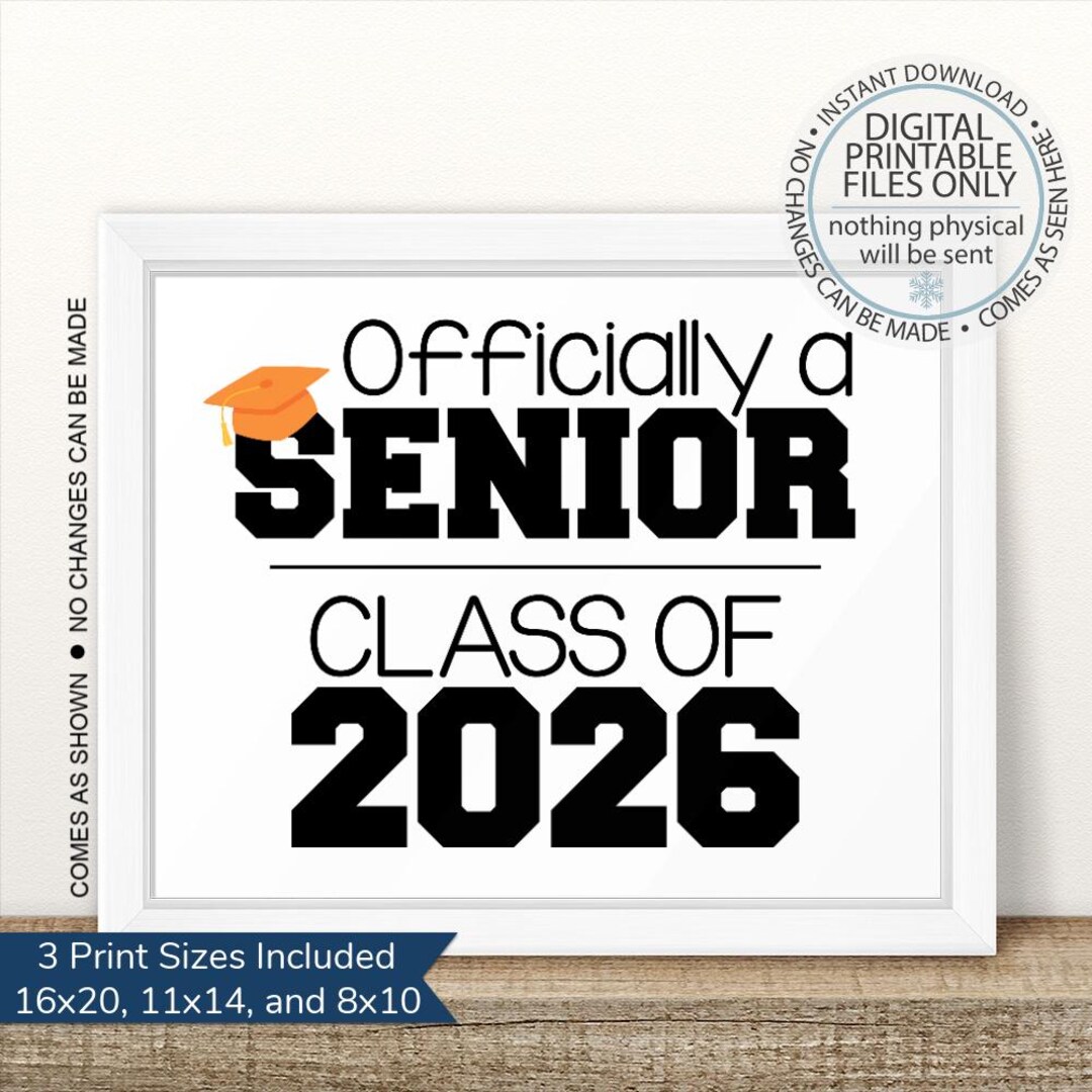 Printable I'm a Senior, First Day of Senior Year Sign, First Day, Back ...