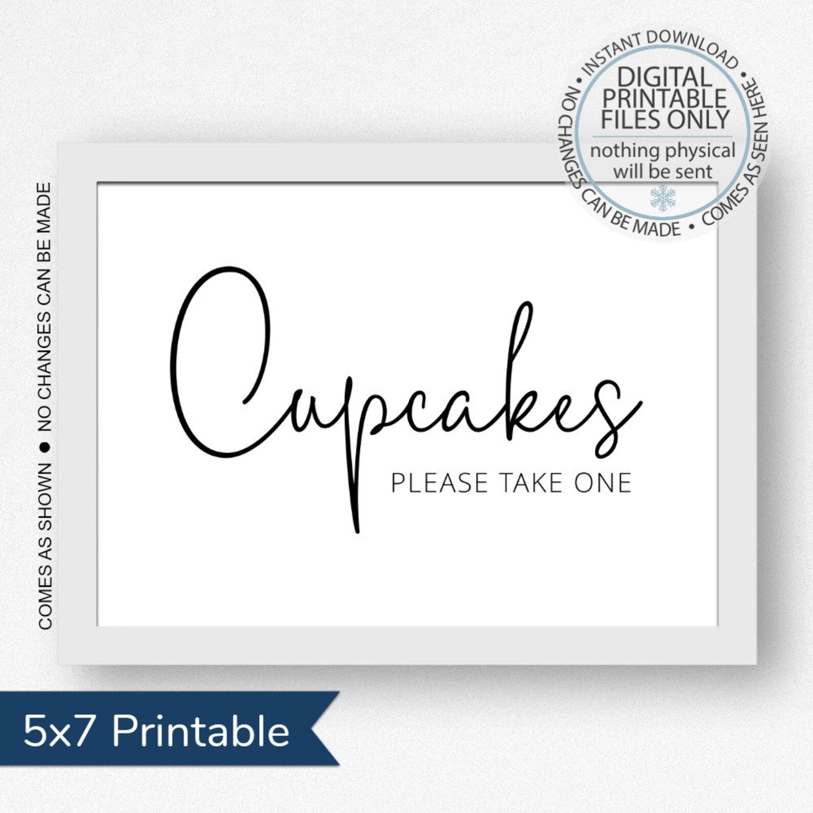 Printable Cupcakes Sign Wedding Favors Table Sign Wedding - Etsy
