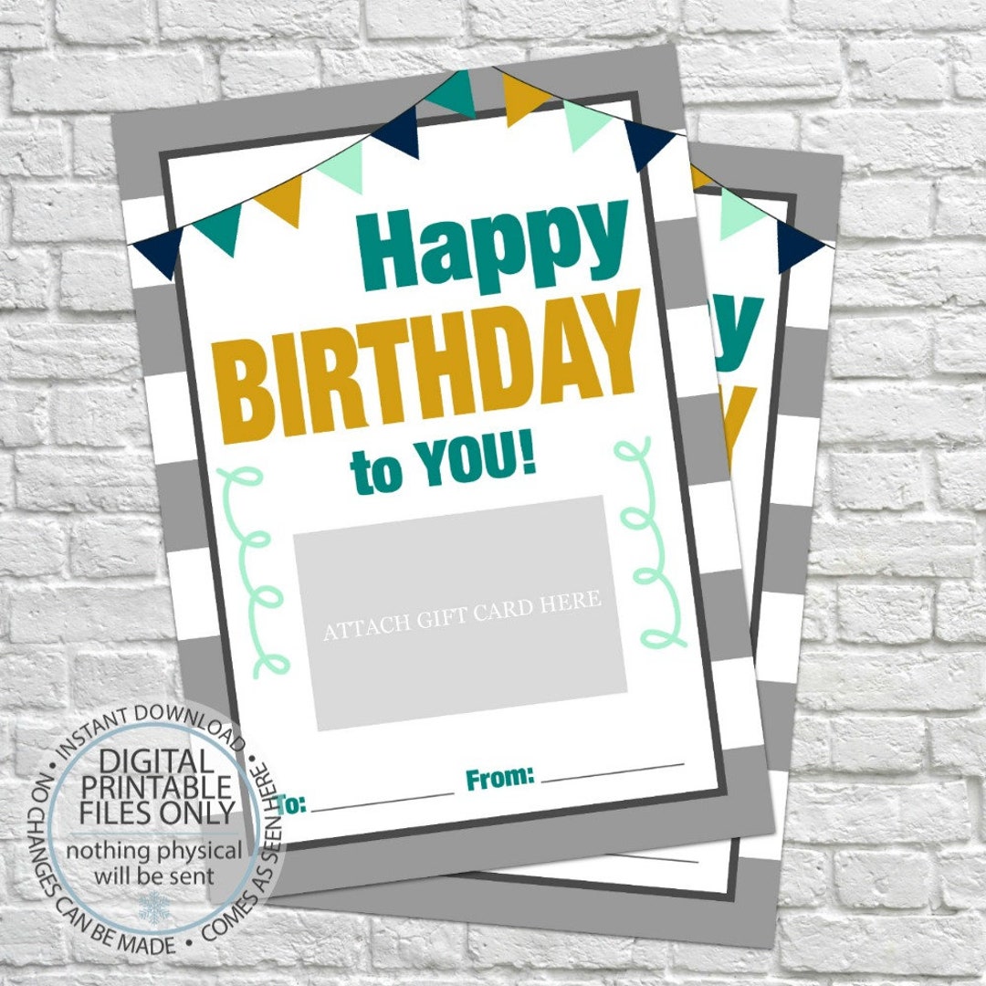 Birthday Gift Card Holder, Printable Gift Card Holders, Birthday Gift ...