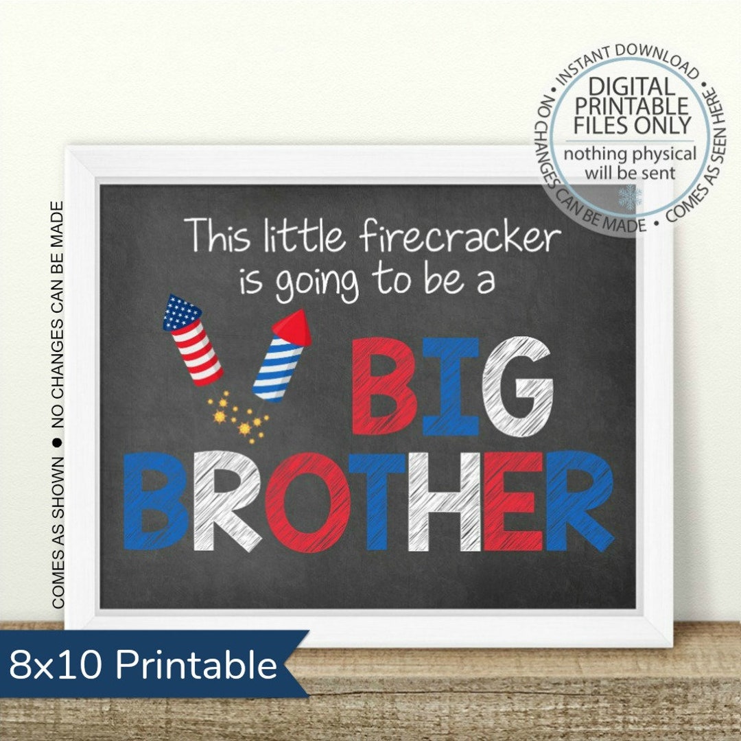 PRINTABLE 4th of July Pregnancy Announcement, Little Firecraker, Big ...