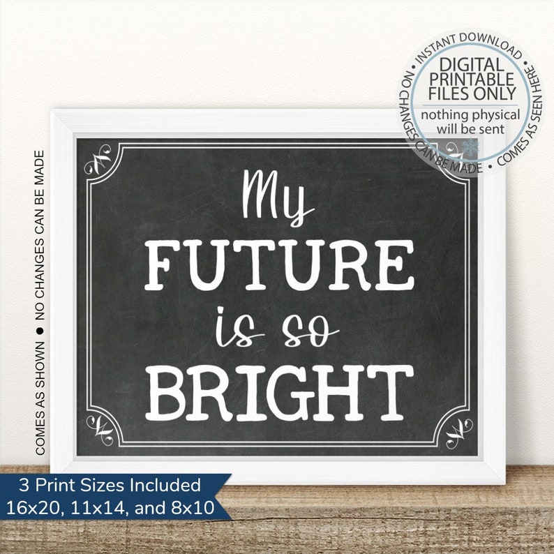 Printable My Future is so Bright Graduation Sign Printable | Etsy