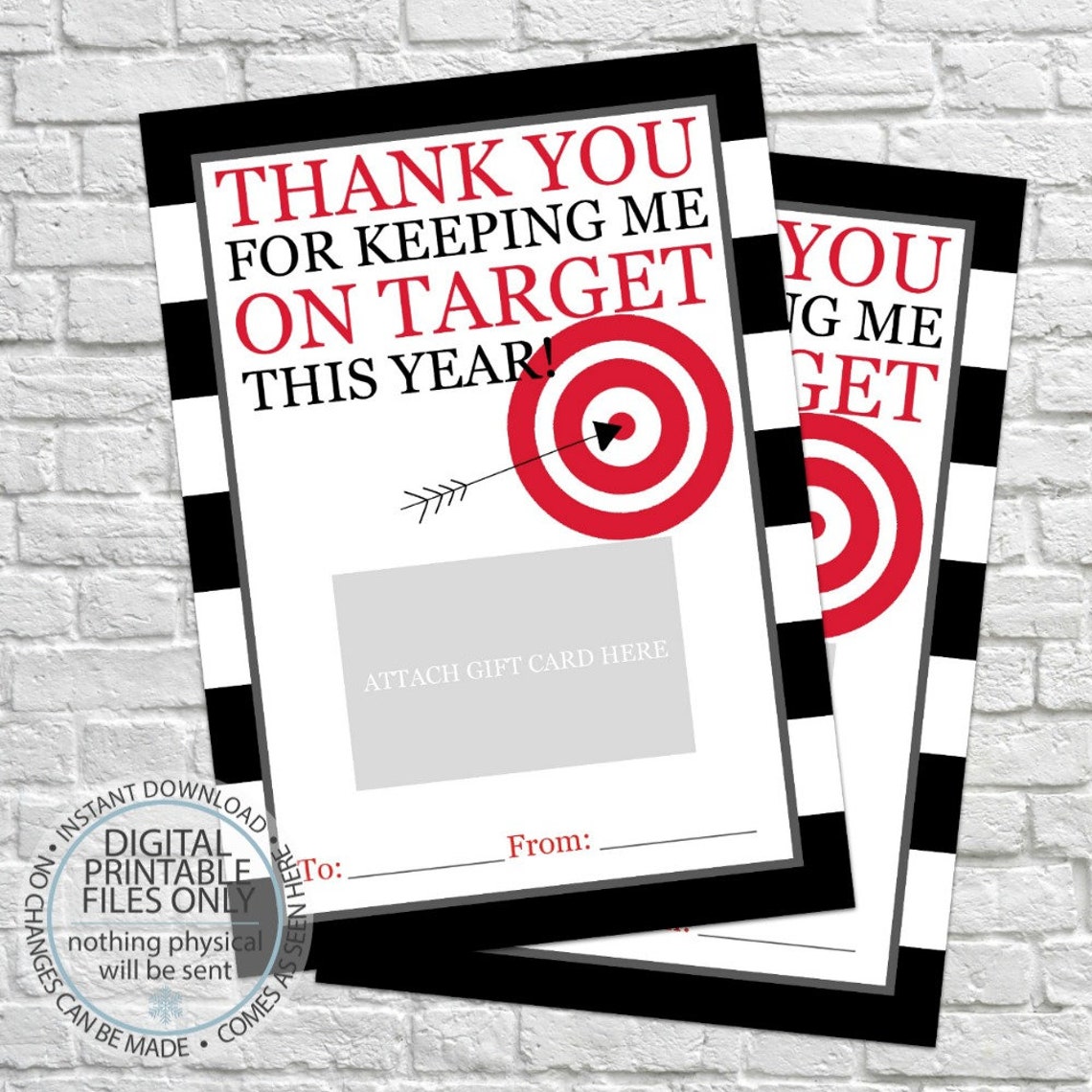 Printable Teacher Gift Thanks for Keeping Me on Target Gift - Etsy