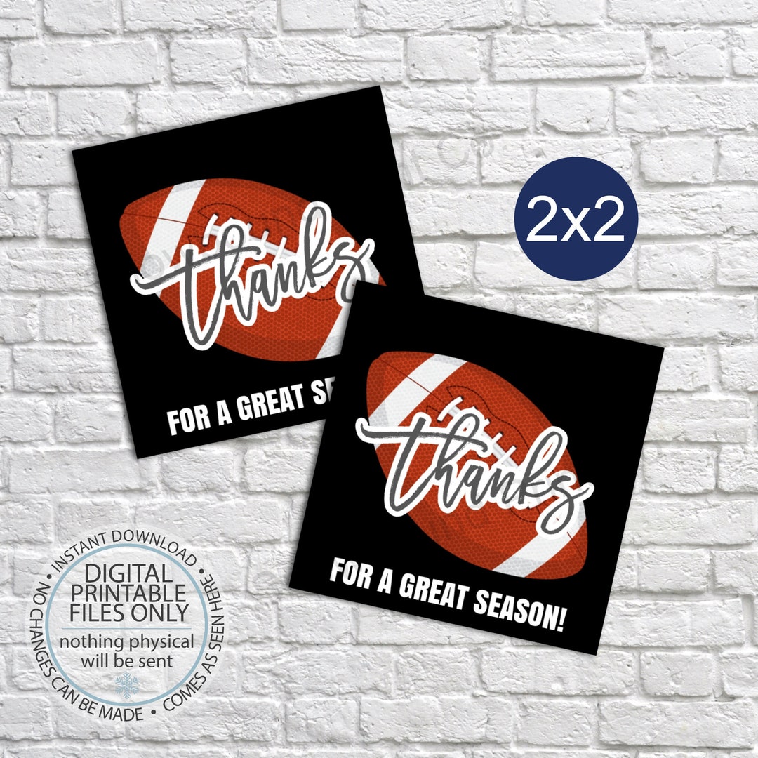 Printable Thank You Gift Tag for Football Coach, Gift Idea for Football ...