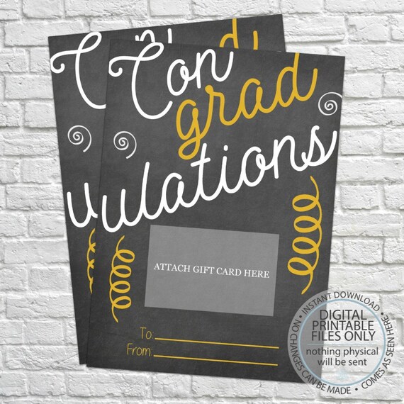 Printable Graduation Gift Congratulations Gift Card Holder - Etsy