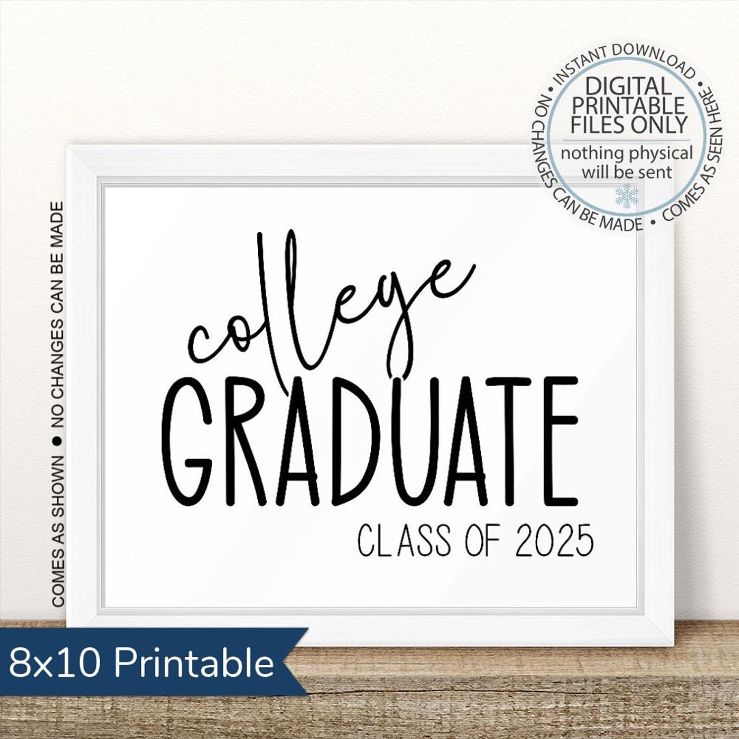 Printable College Graduate, Goodbye College, Last Day of Senior Year ...