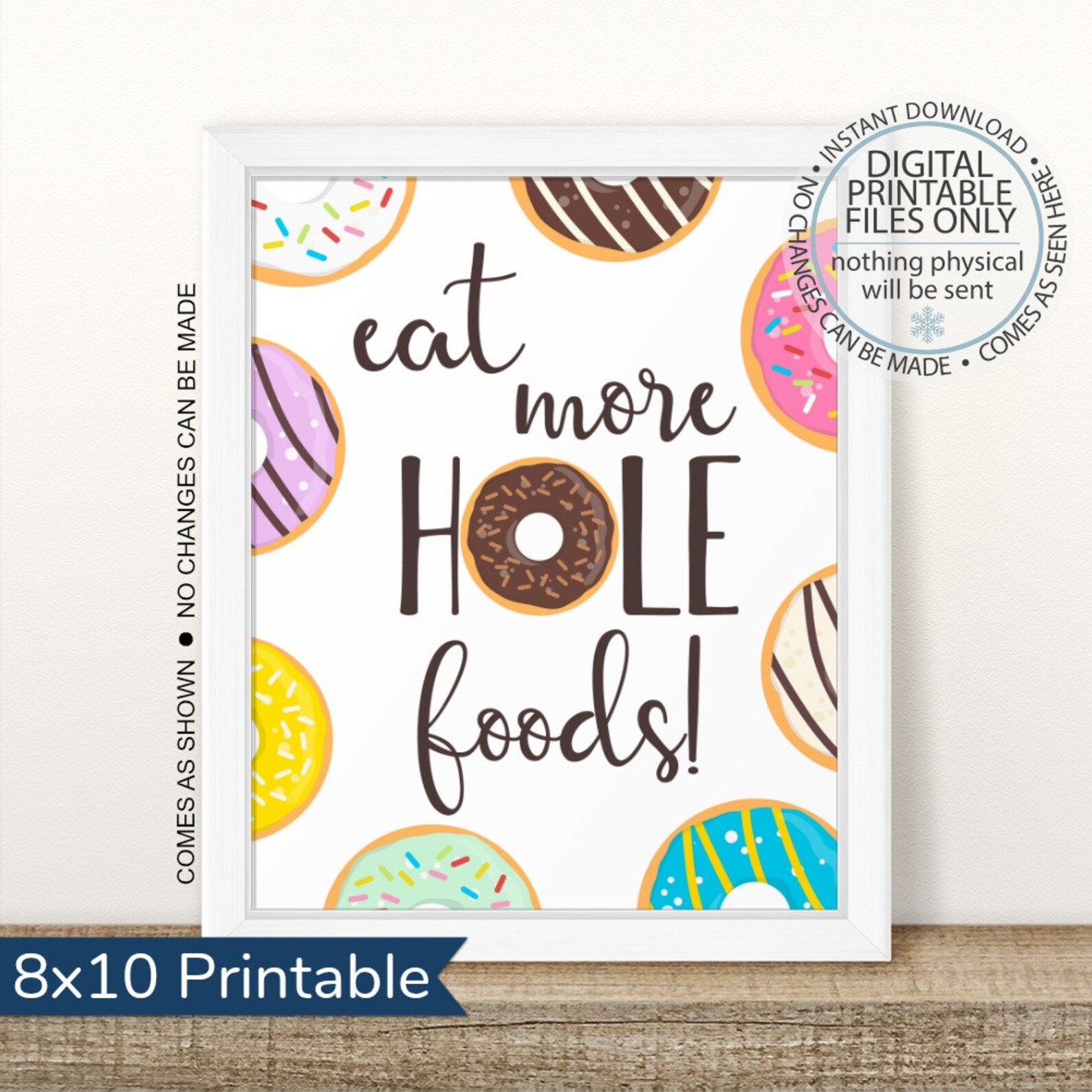 Printable Donut Bar Sign Eat More Hole Foods Donut Sign - Etsy