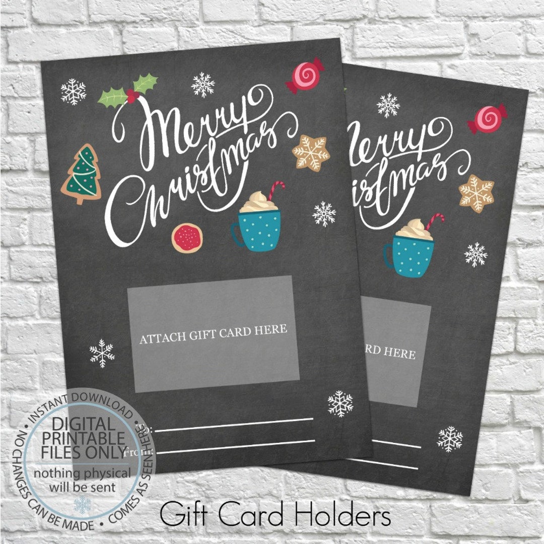 Printable Christmas Gift Card Holder, Thank You Gift Card Holders ...