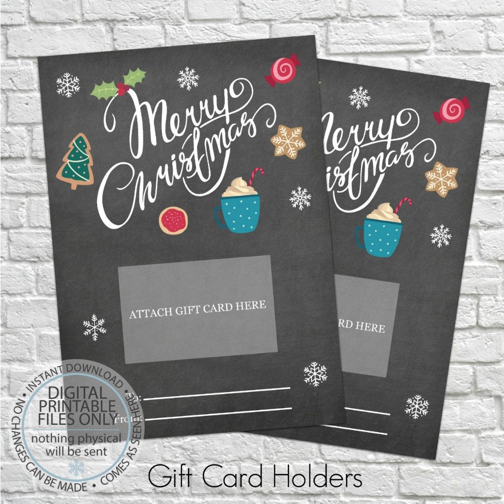 Printable Christmas Gift Card Holder, Thank You Gift Card Holders ...