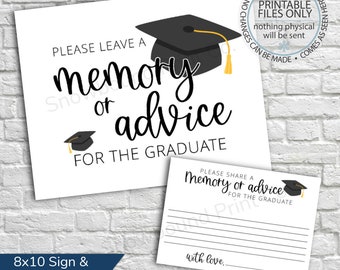 Printable Advice for the Graduate Sign and Cards, High School ...