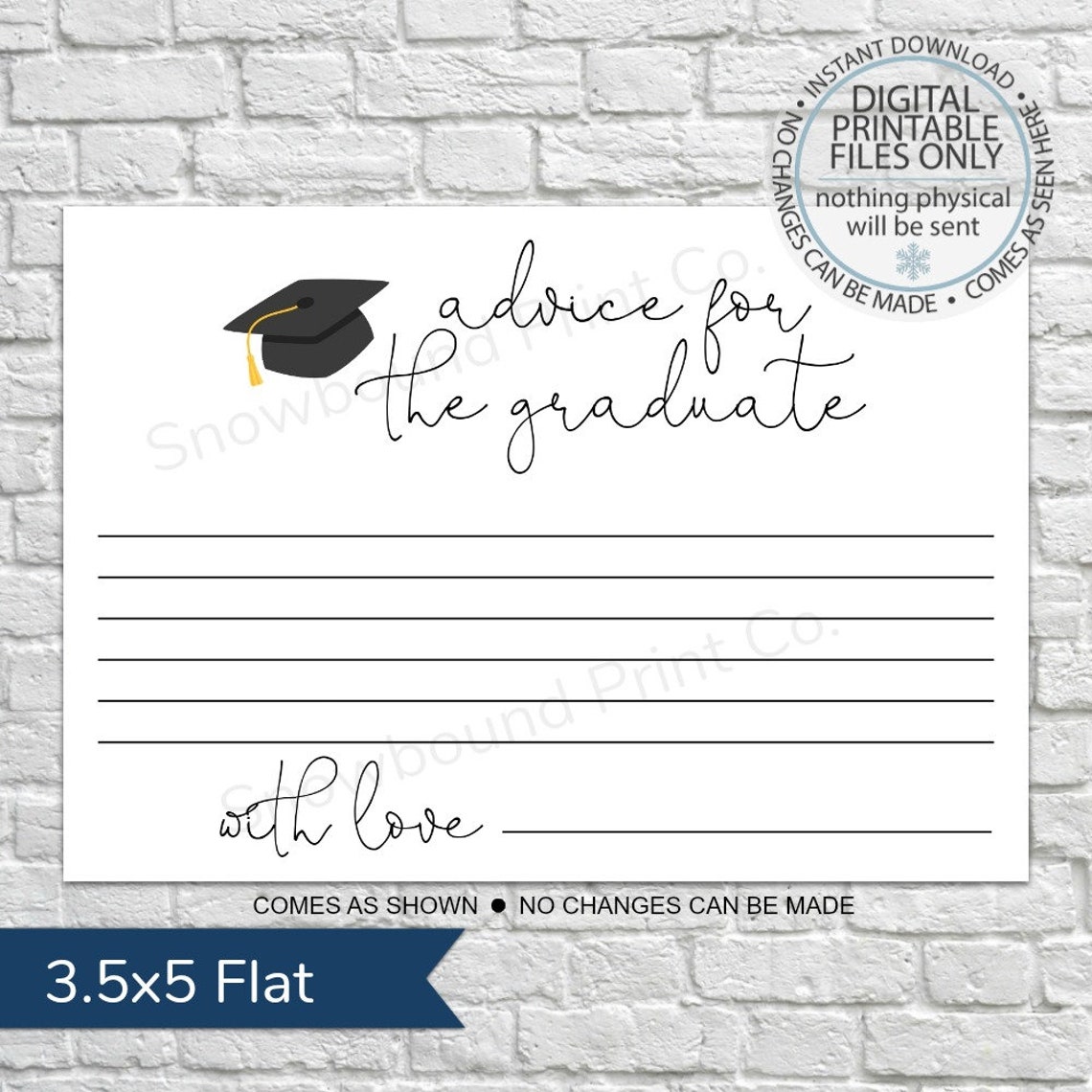 Printable Advice to the Grad Card Graduate Advice Card - Etsy