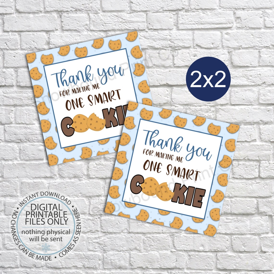 Printable One Smart Cookie Tags Printable Thank You for - Etsy