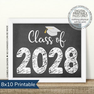 Printable Class of 2028 Graduation Sign, Senior Pictures Photo Prop ...