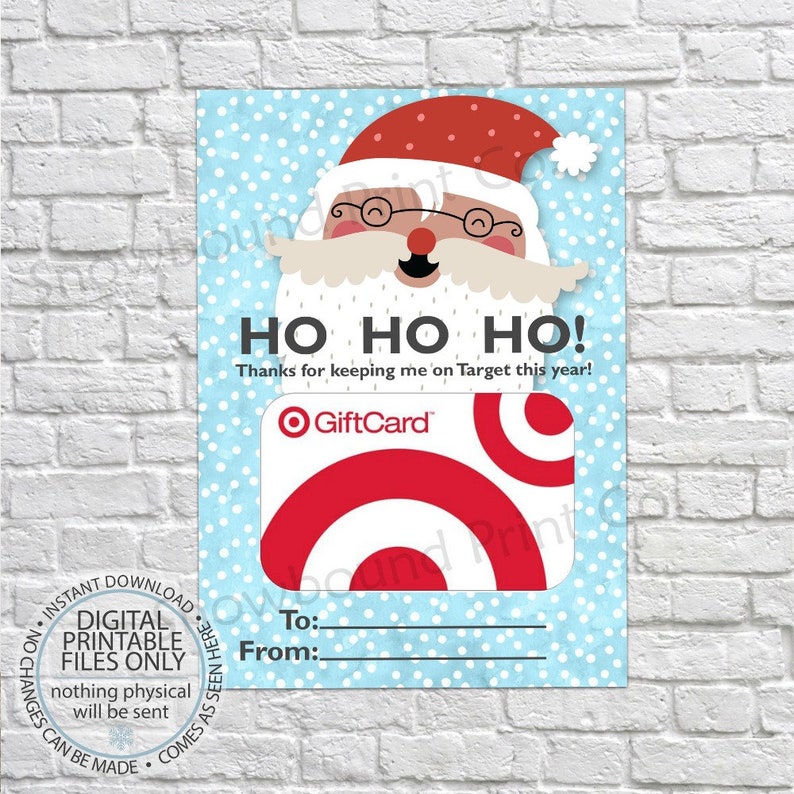 Printable Christmas Gift Card Holder Thank You Gift Card | Etsy