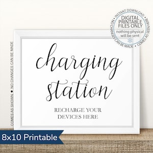 Charging Station Sign, Recharge Your Devices Here, Wedding Charge Bar ...