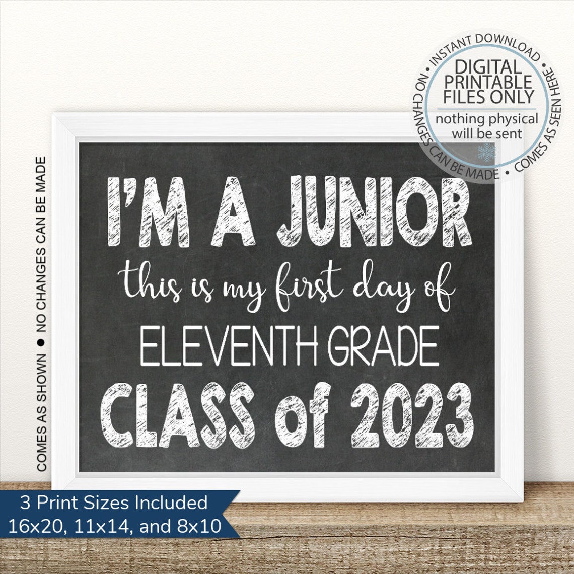 I'm a Junior First Day of Junior Year Sign Printable | Etsy