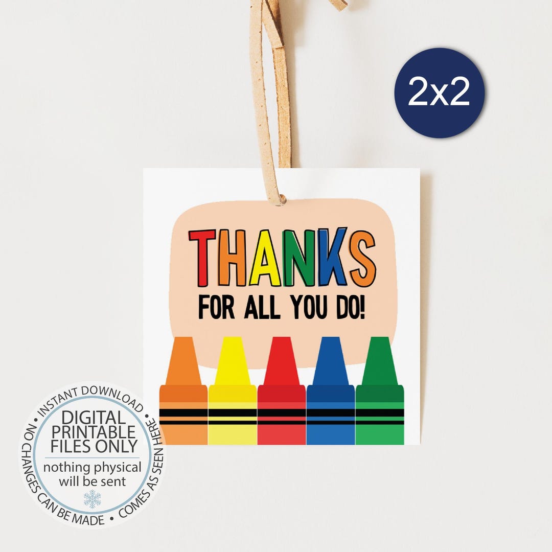 PRINTABLE Thanks for All You Do Gift Tag, Teacher Appreciation Week ...