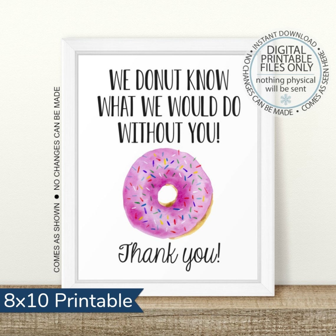 Donut Thank You Sign Printable Donut Sign Donut Appreciation - Etsy