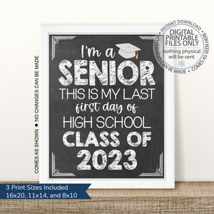 I'm a Senior First Day of Senior Year Sign Printable - Etsy