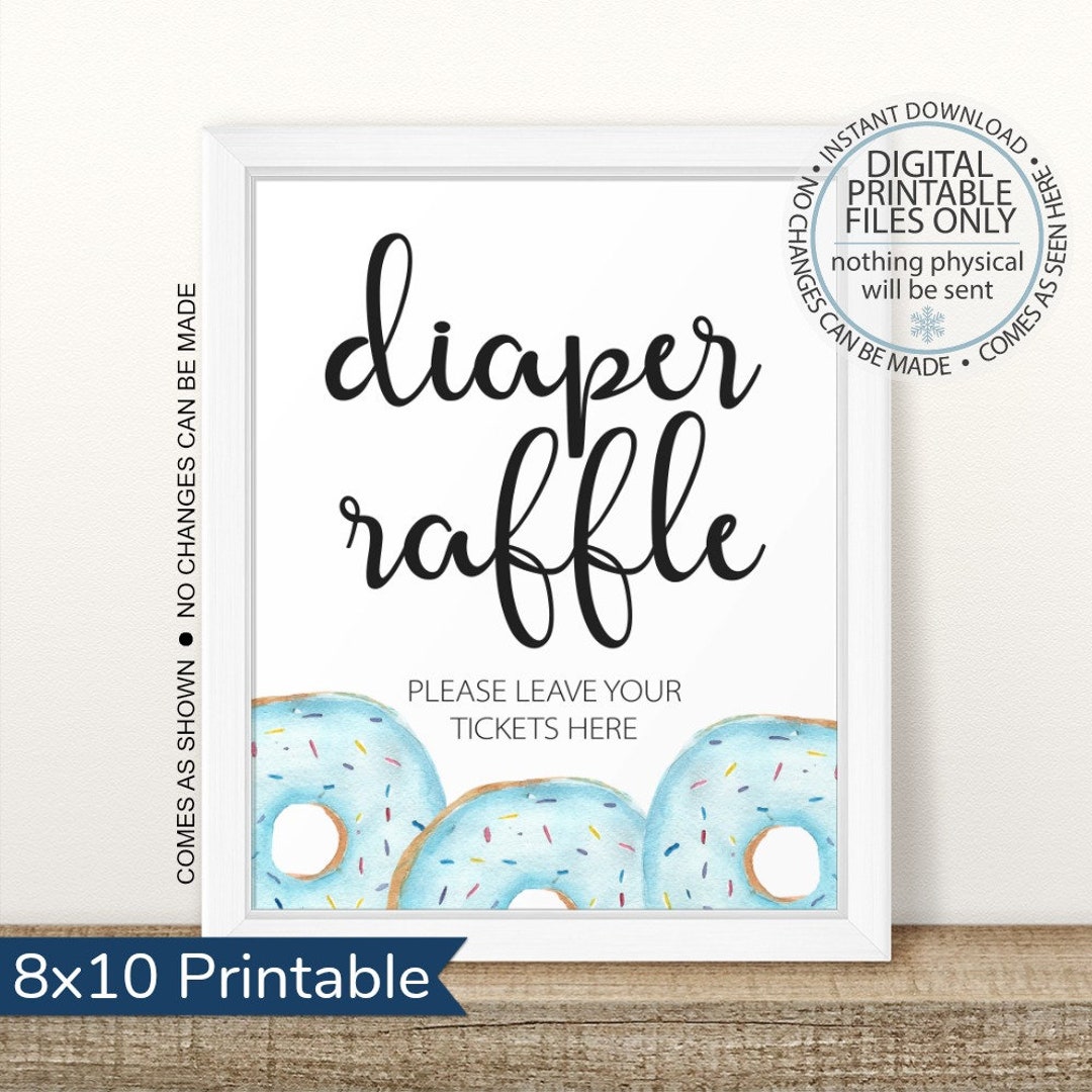 Diaper Raffle Sign, Donut Shower Printable, Diaper Raffle Ticker Sign ...