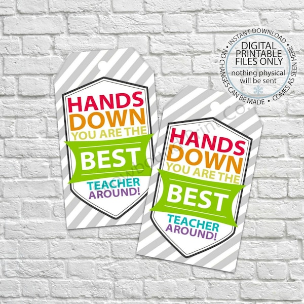 Hands Down Your the Best Around Christmas Tag - Etsy