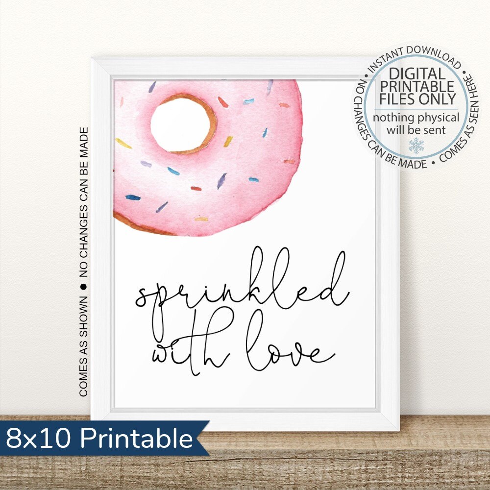 Printable Sprinkled With Love Sign, Donut Baby Shower Sign, Baby ...