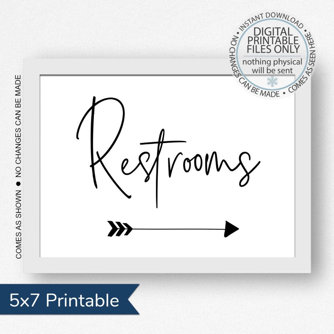 Printable Restroom Sign, Wedding Restroom, Bathroom Sign Printable ...
