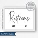 Printable Restroom Sign, Wedding Restroom, Bathroom Sign Printable ...