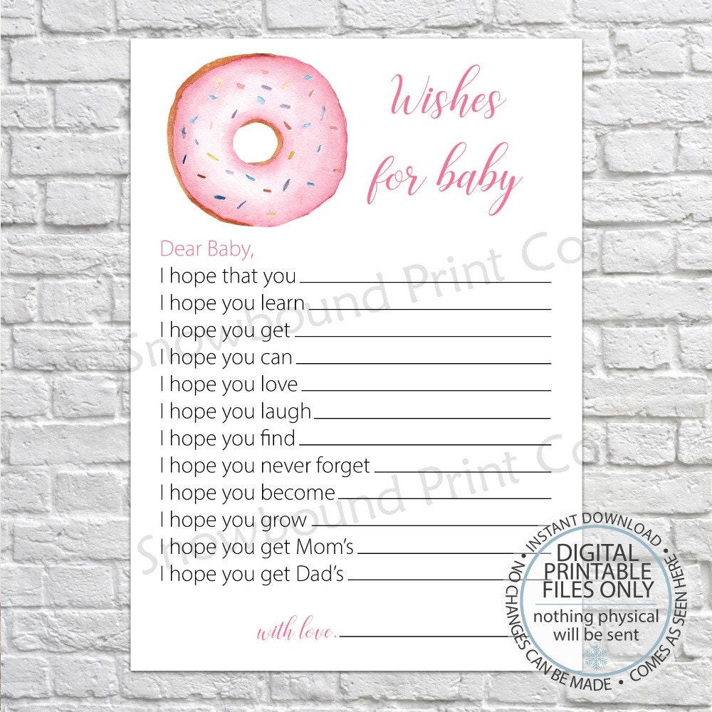 Printable Wishes for Baby Shower Game Shower Wishes for Baby | Etsy
