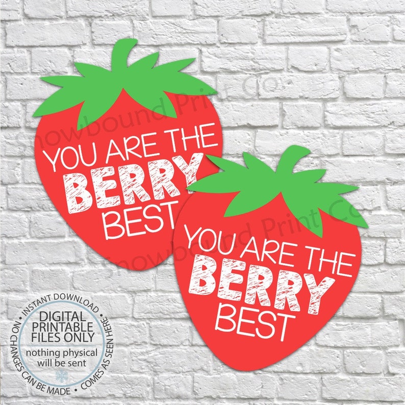 Printable Teacher Gift Tags You Are the Berry Best Teacher - Etsy