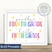 Printable Last Day of Fourth Grade, Goodbye Fourth Grade Hello Fifth ...
