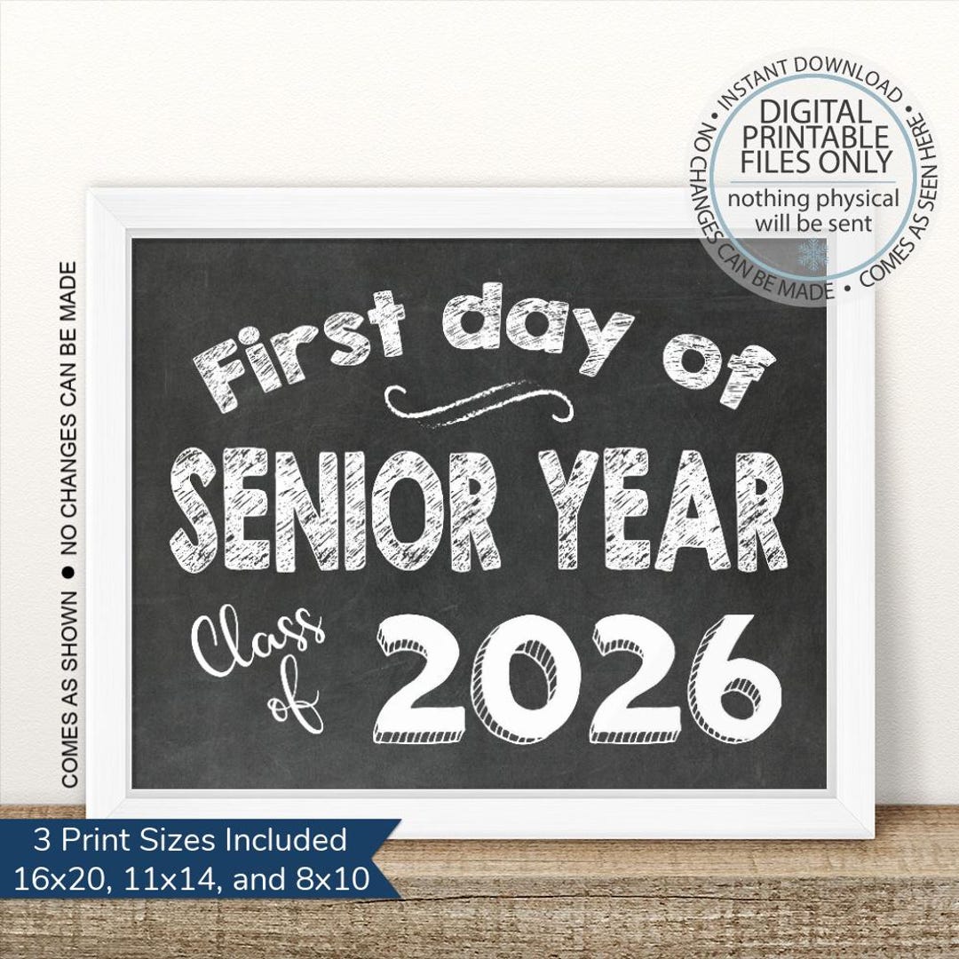Printable I'm a Senior, First Day of Senior Year Sign, First Day, Back ...