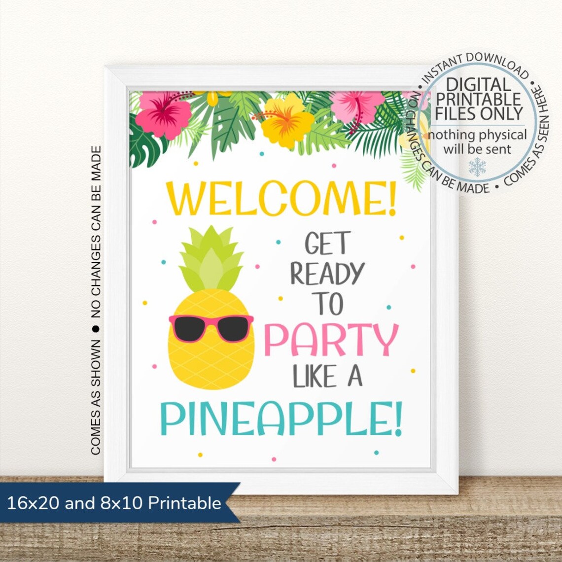 Printable Pineapple Welcome Sign Pineapple Birthday Summer - Etsy