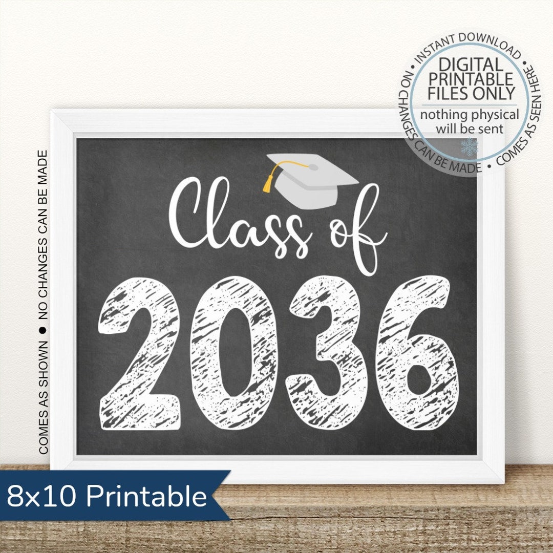 Printable Class of 2036 Graduation Sign, Senior Pictures Photo Prop ...
