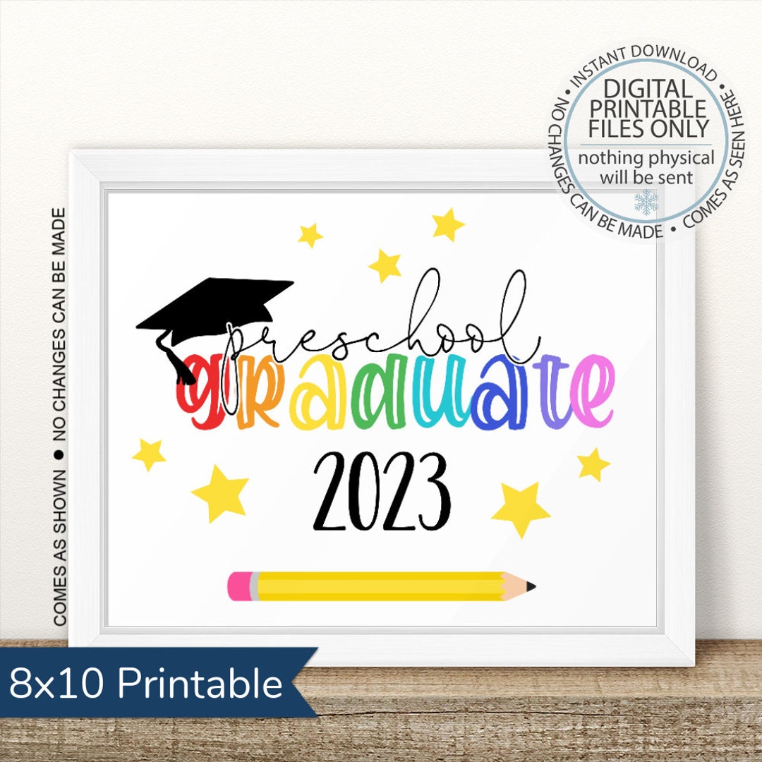 Printable Preschool Graduation Sign Printable Last Day of - Etsy