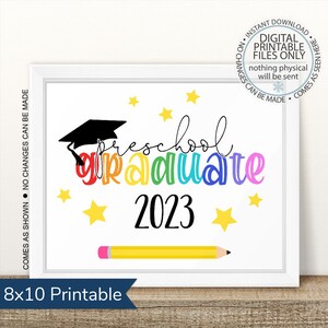 Printable Preschool Graduation Sign Printable Last Day of - Etsy