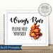 Printable Wings Bar Sign, Printable Wings Table Sign, Chicken Wings ...