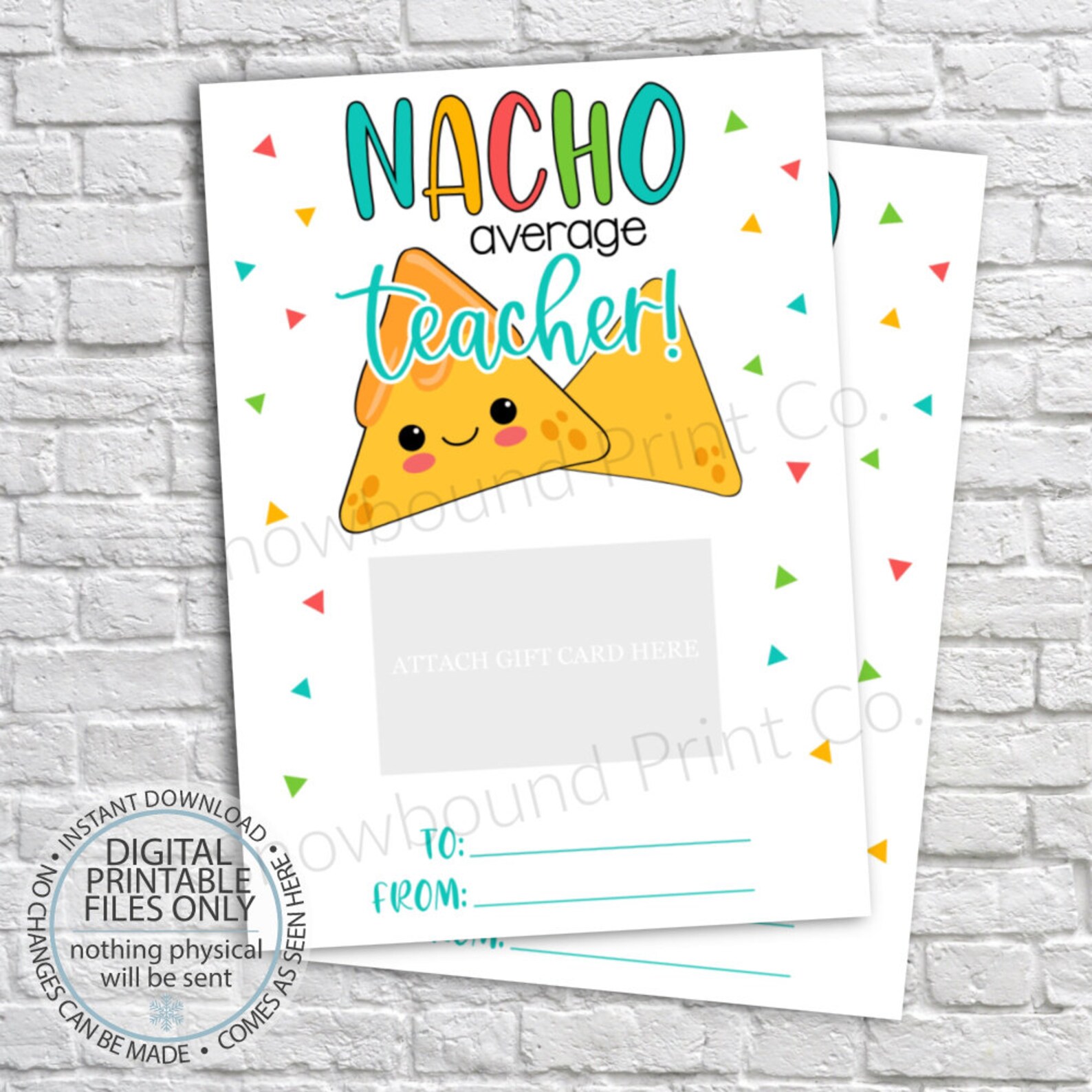 Printable Nacho Average Teacher Printable Gift Card Holder - Etsy