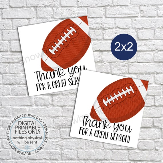 Printable Thank You Gift Tag for Football Coach Gift Idea for - Etsy