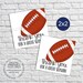 Printable Thank You Gift Tag for Football Coach, Gift Idea for Football ...
