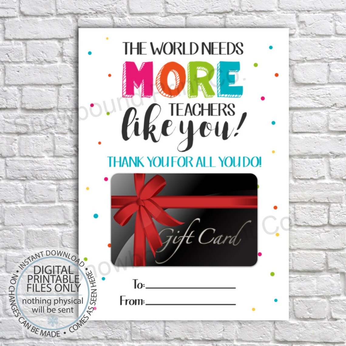 Printable Thanks for All You Do Gift Card Holder Thank You - Etsy