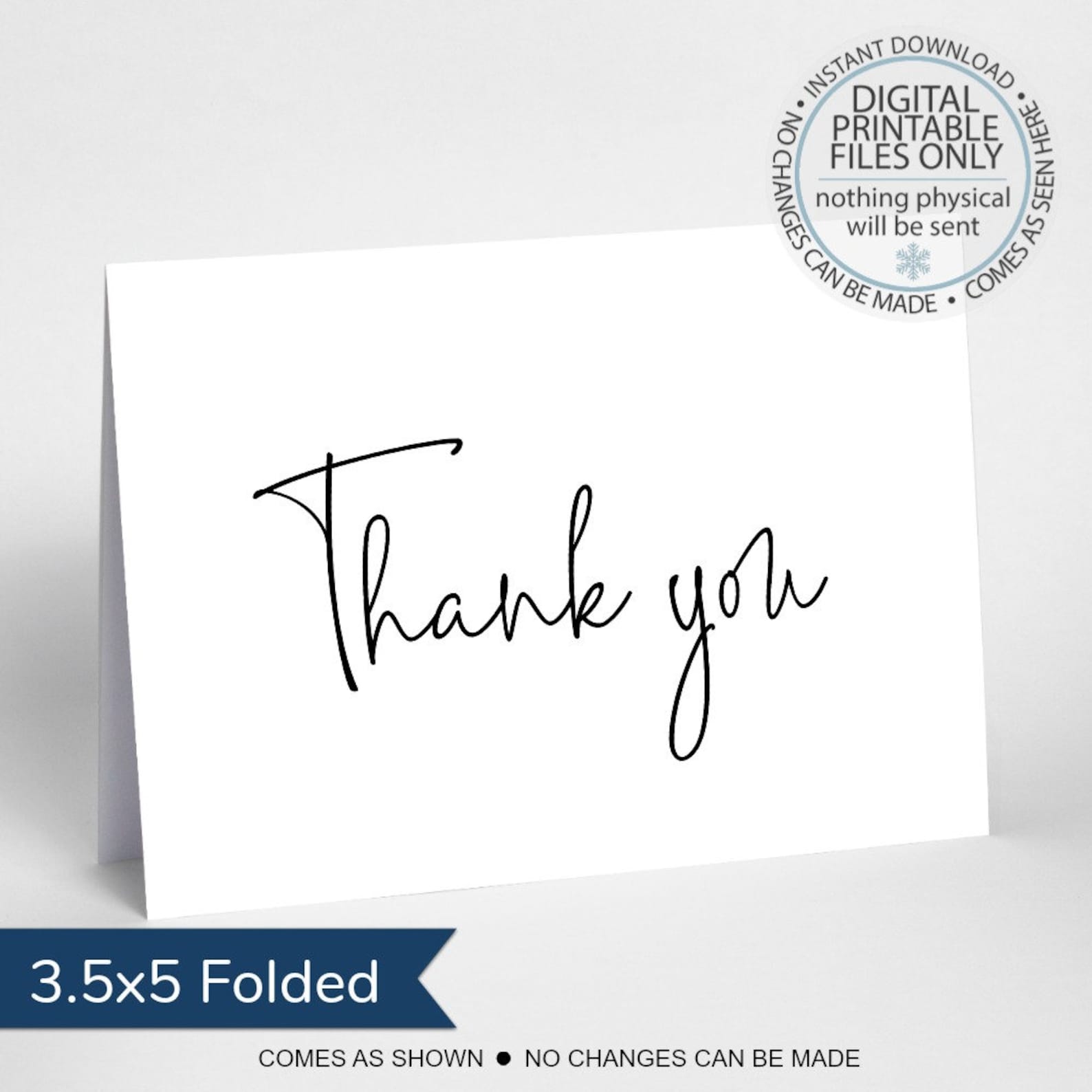 Printable Thank You Card, Appreciation Card, Modern Greetings Card ...